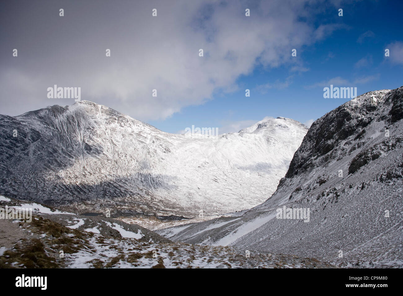 Looking towards the Munro Sgorr Ruadh and the Corbett Fuar Tholl from ...