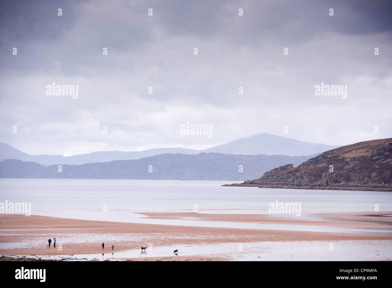 People walking on the beach at Applecross, wester ross, Scotland Stock ...