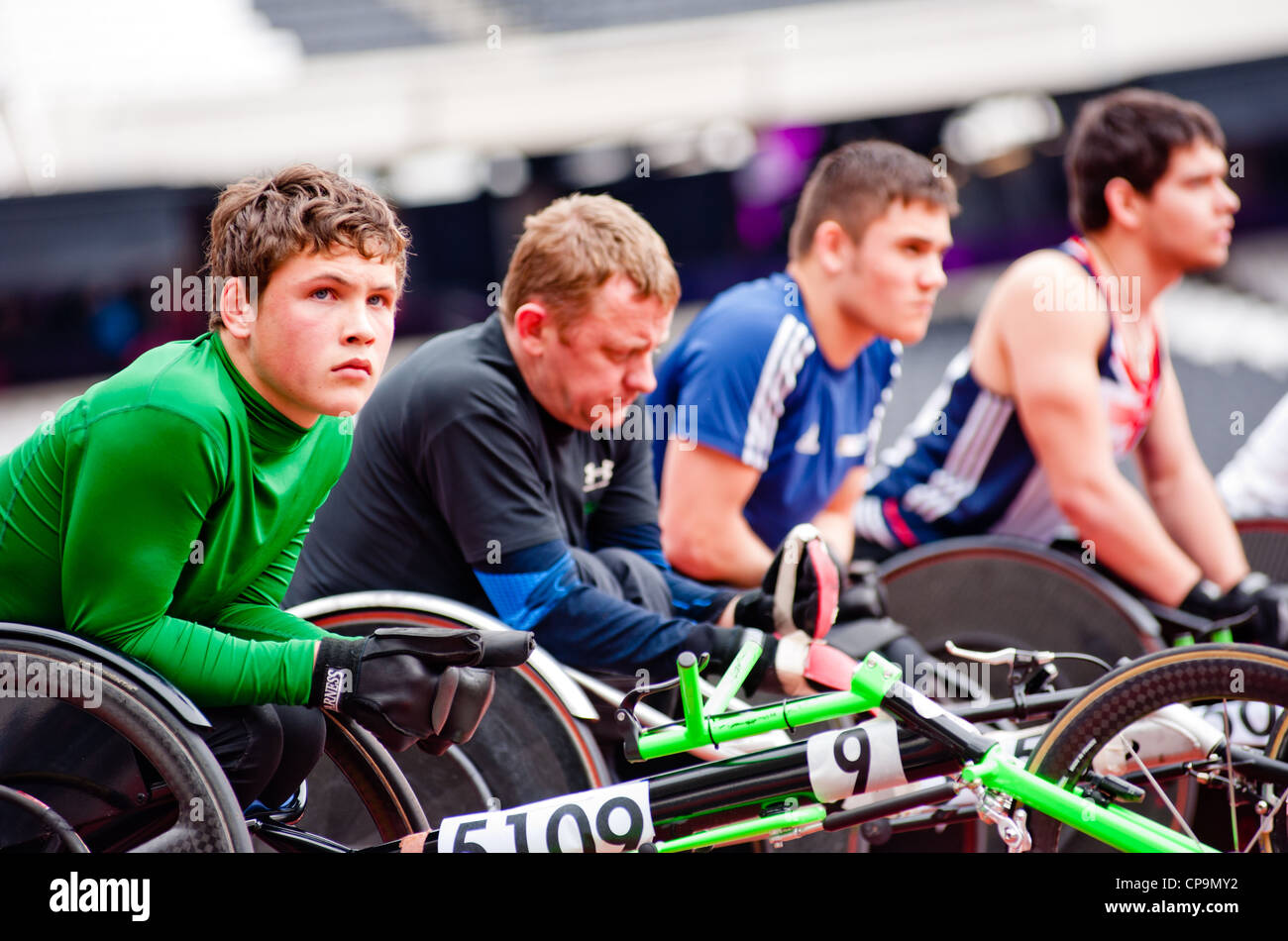Athletes on wheelchairs at the Visa London Disability Athletics ...