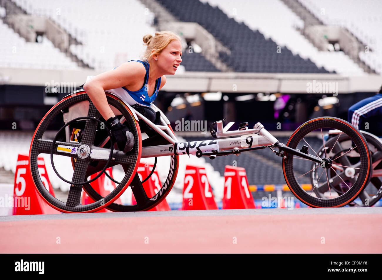 Female athlete on a wheelchair at the Visa London Disability Athletics ...