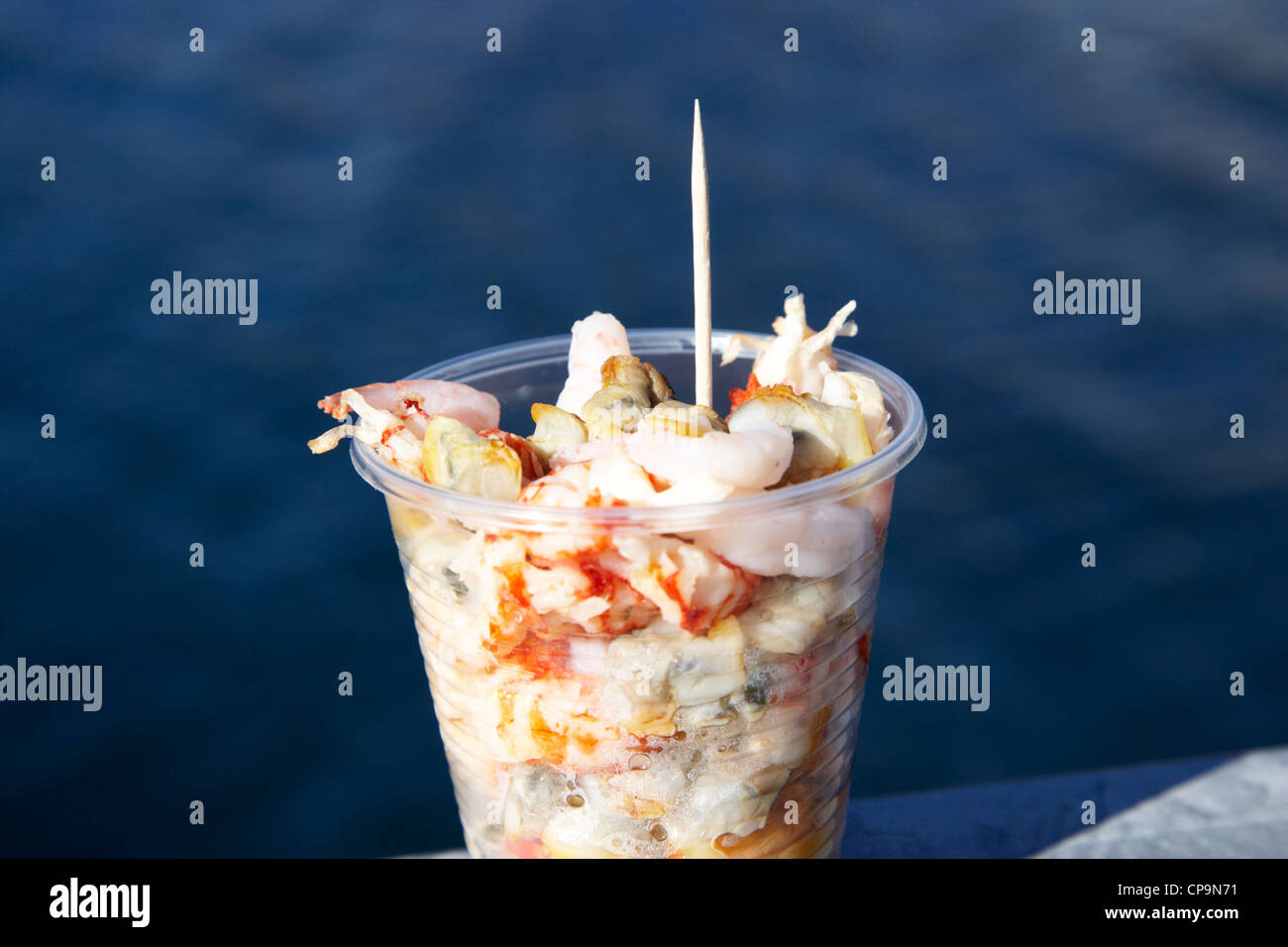 cooked shellfish mixture served by the sea uk Stock Photo - Alamy