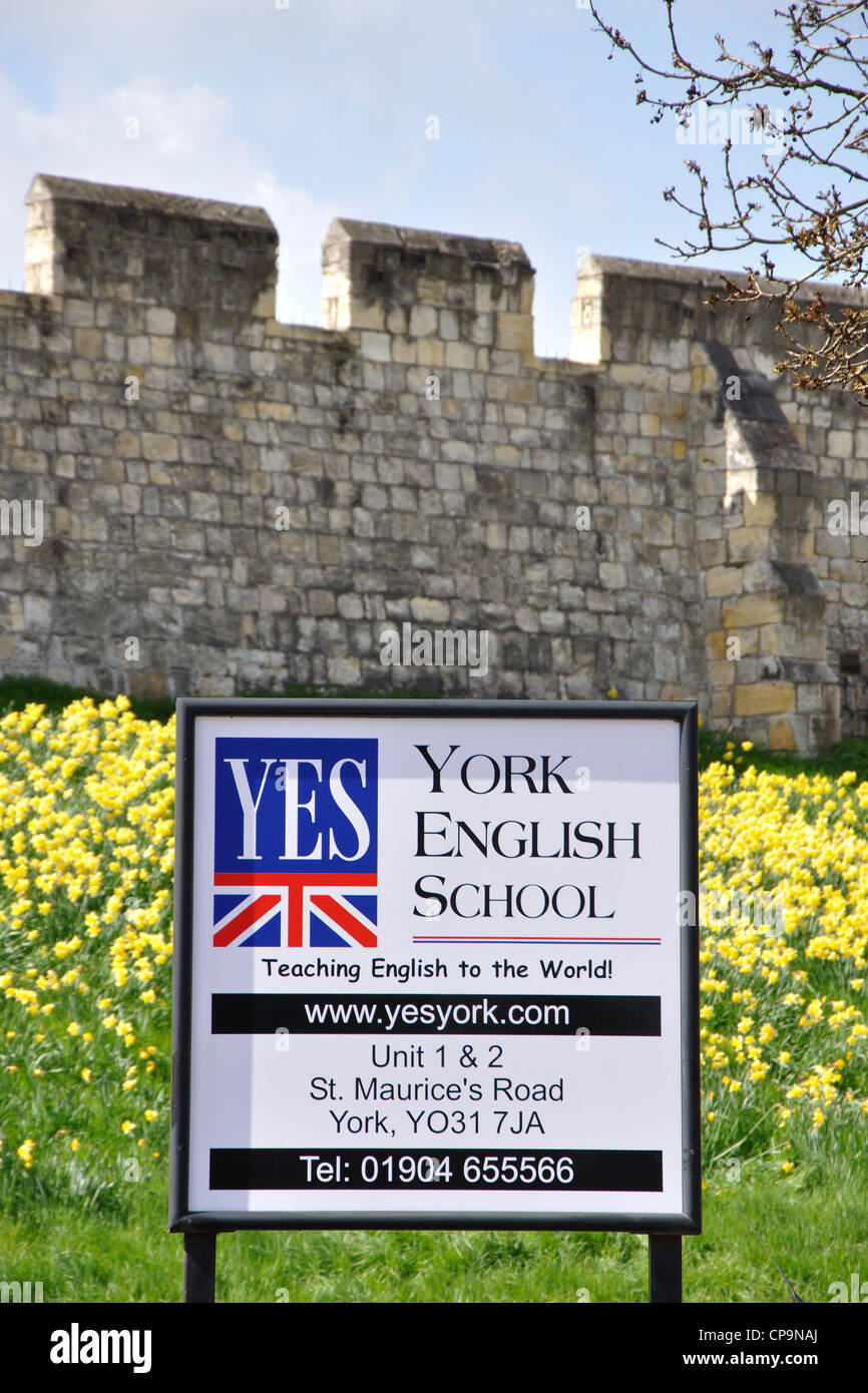 sign for York English School, York, Yorkshire, England, UK Stock Photo ...