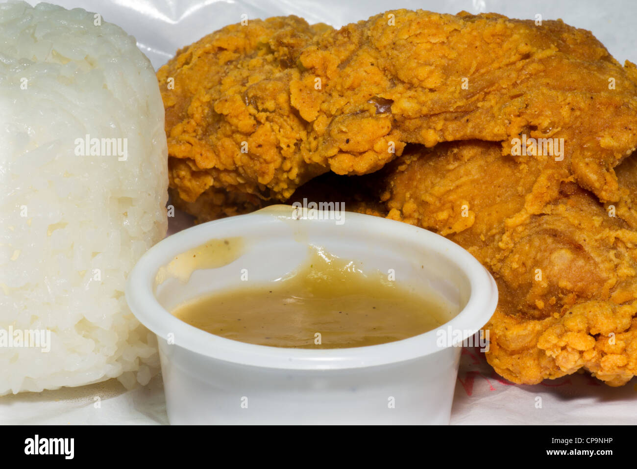 Fried Chicken With Rice And Gravy