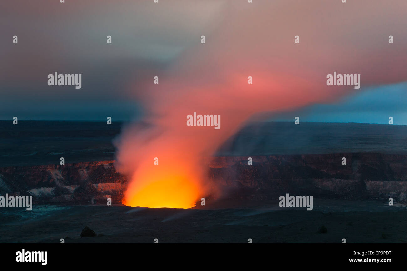 Halemaumau Caldera in Hawaii Volcanoes National Park, The Big Island ...