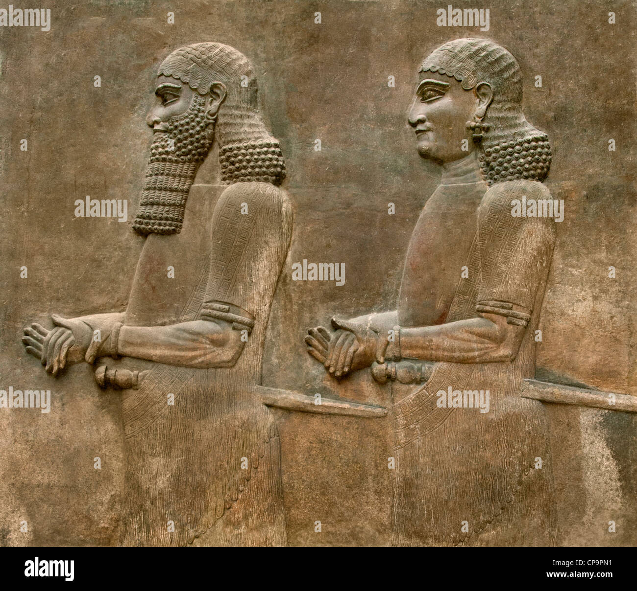 two officials Neo Assyrian palace of Sargon II 721-705 BC Khorsabad ...