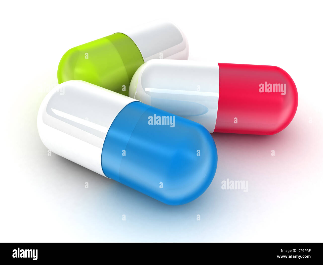 Three tablet blue (done in 3d, isolated Stock Photo - Alamy