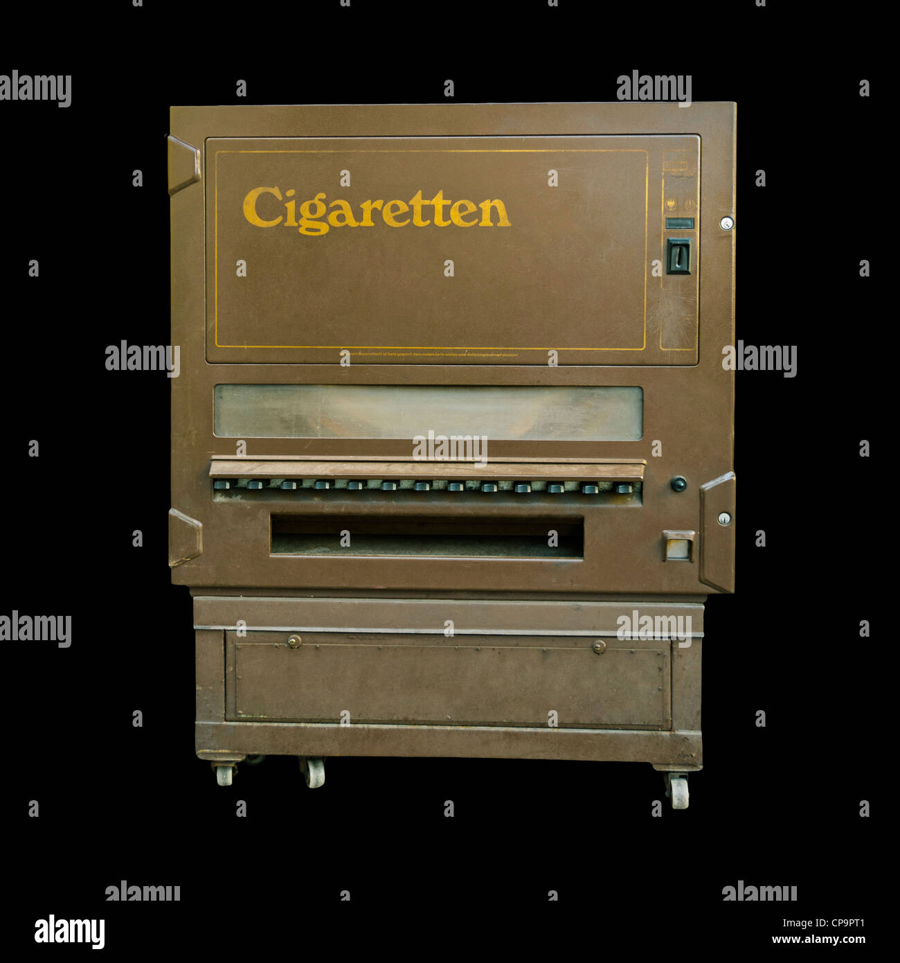 German old cigarette automat isolated on black background Stock Photo ...