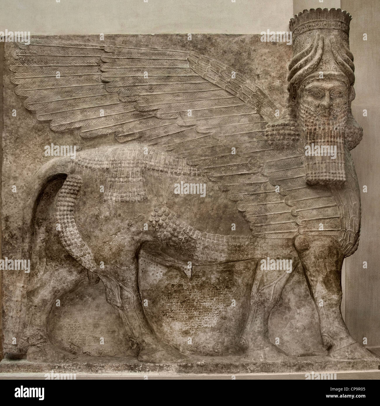 Winged human headed bull Neo Assyrian palace of Sargon II 721-705 BC ...