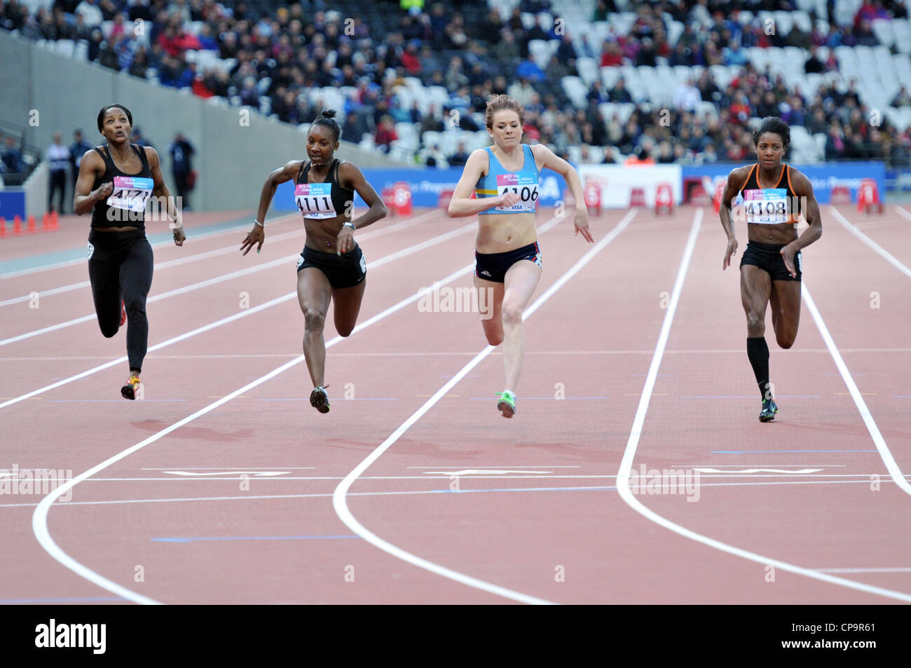 100m track at the olympic stadium hi-res stock photography and images ...