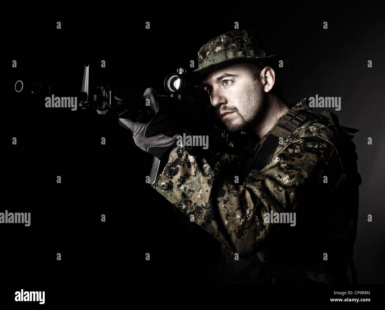Soldier white background man gun hi-res stock photography and images ...