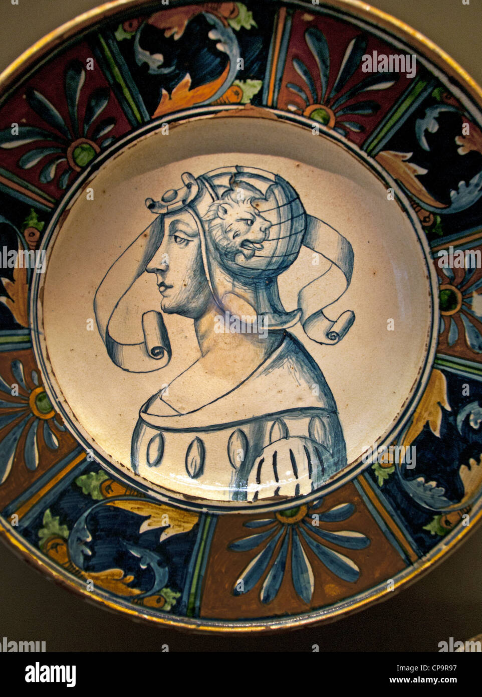 Plate female profile Deruta Italy 16 Century Italian Faïence Stock ...