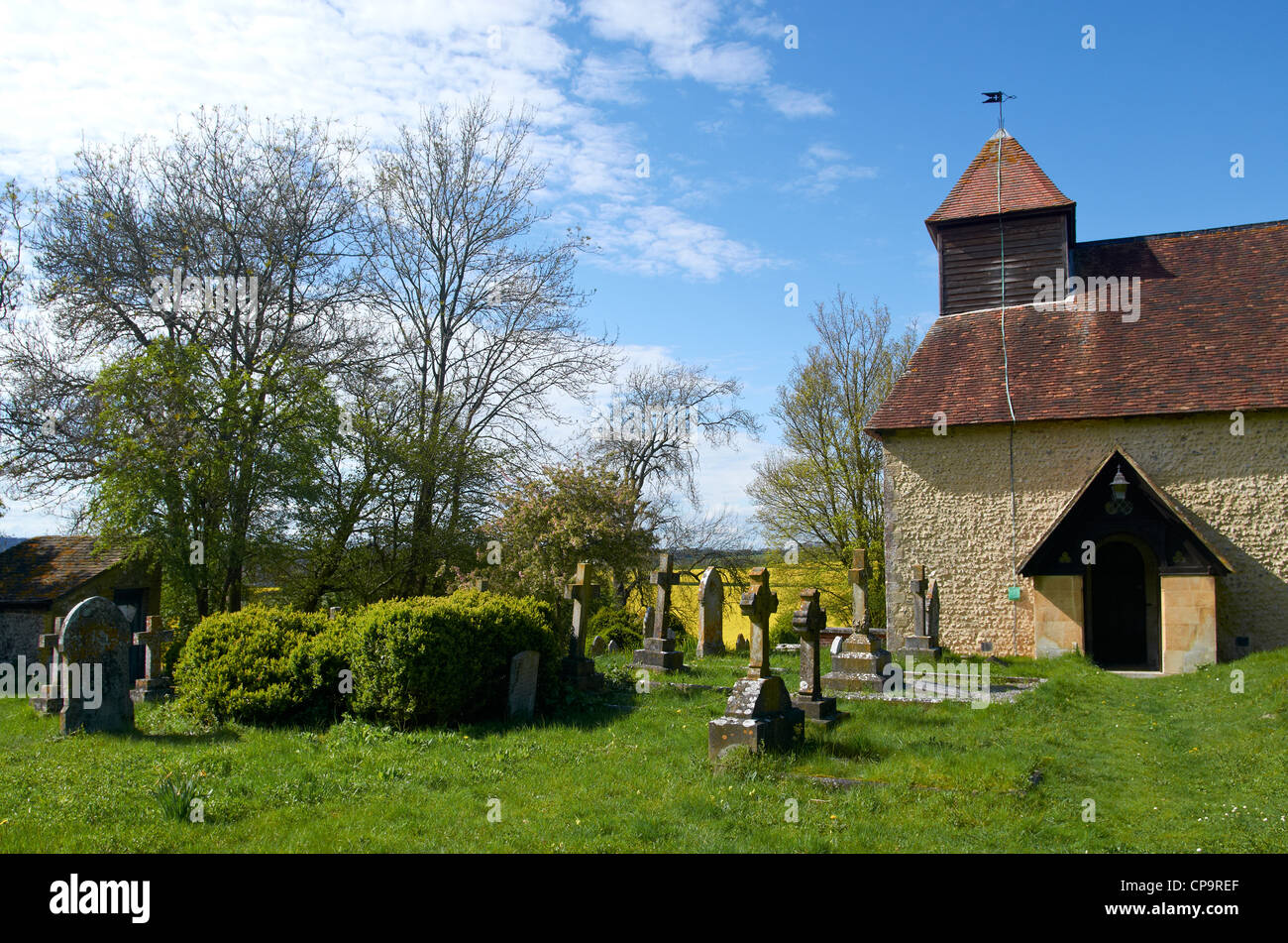 St Andrew's Church, Chilcomb near Winchester, Hampshire. Early 12th ...