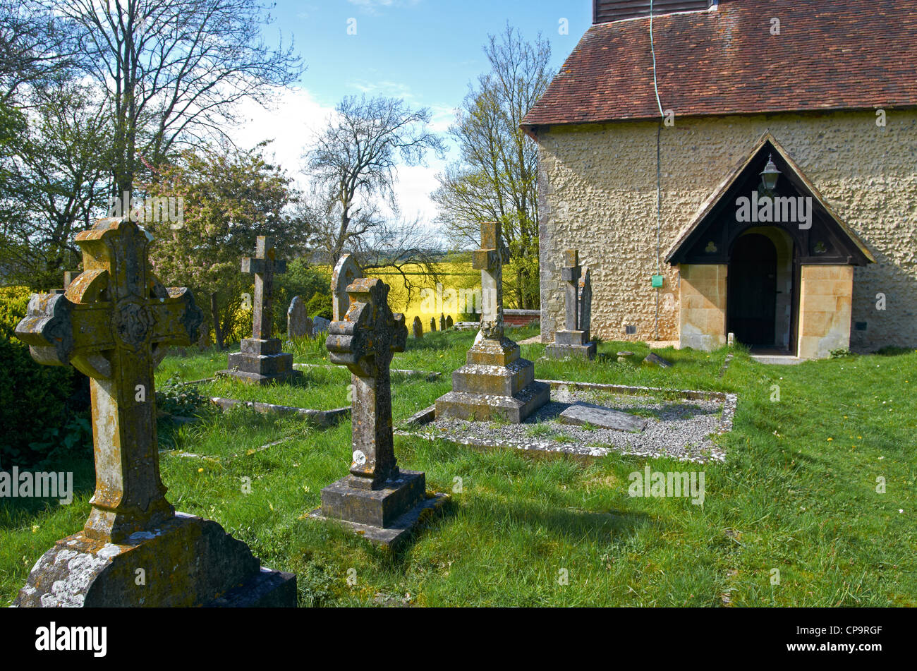 St Andrew's Church, Chilcomb near Winchester, Hampshire. Early 12th ...