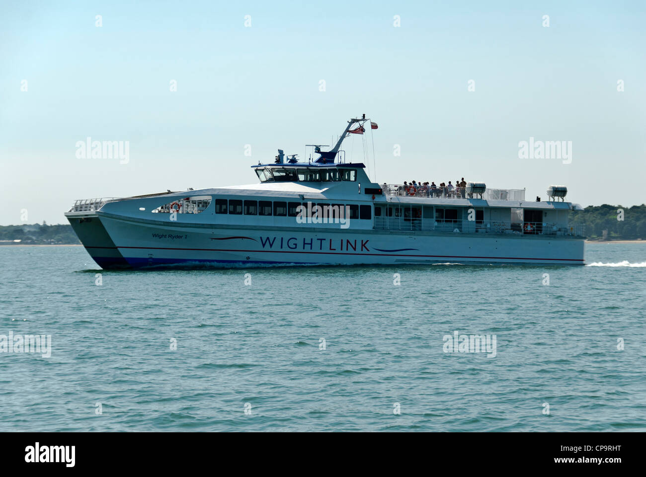 Isle of Wight fast passenger ferry from Portsmouth to Ryde in the ...