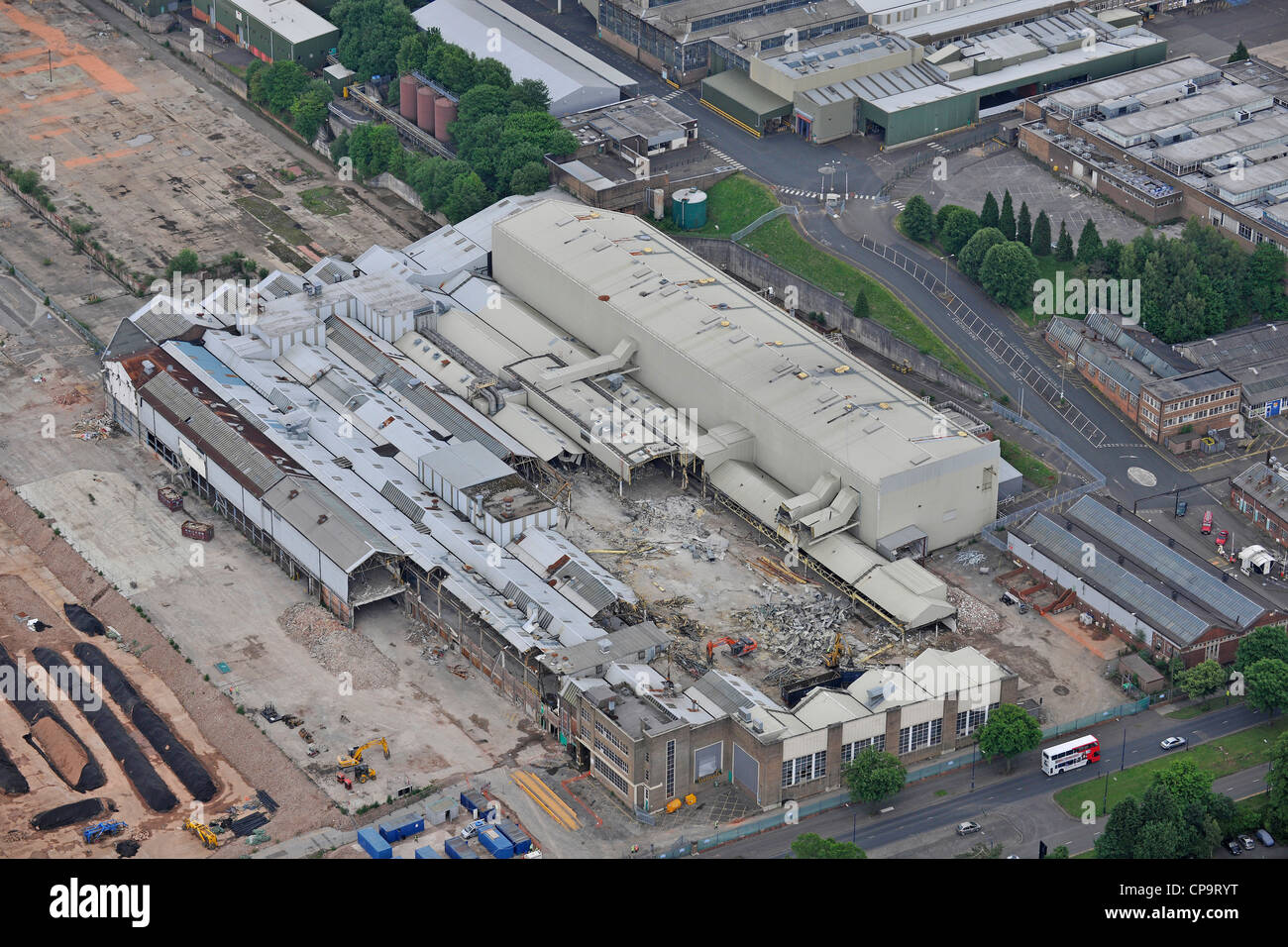 Aerial Image of the demolition of Longbridge car plant Stock Photo - Alamy