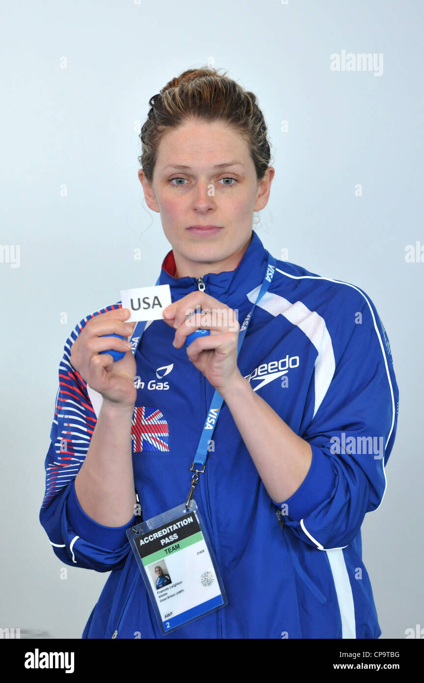 GBR WOMEN'S WATER POLO CAPTAIN, FRAN LEIGHTON AT THE DRAW FOR THE ...