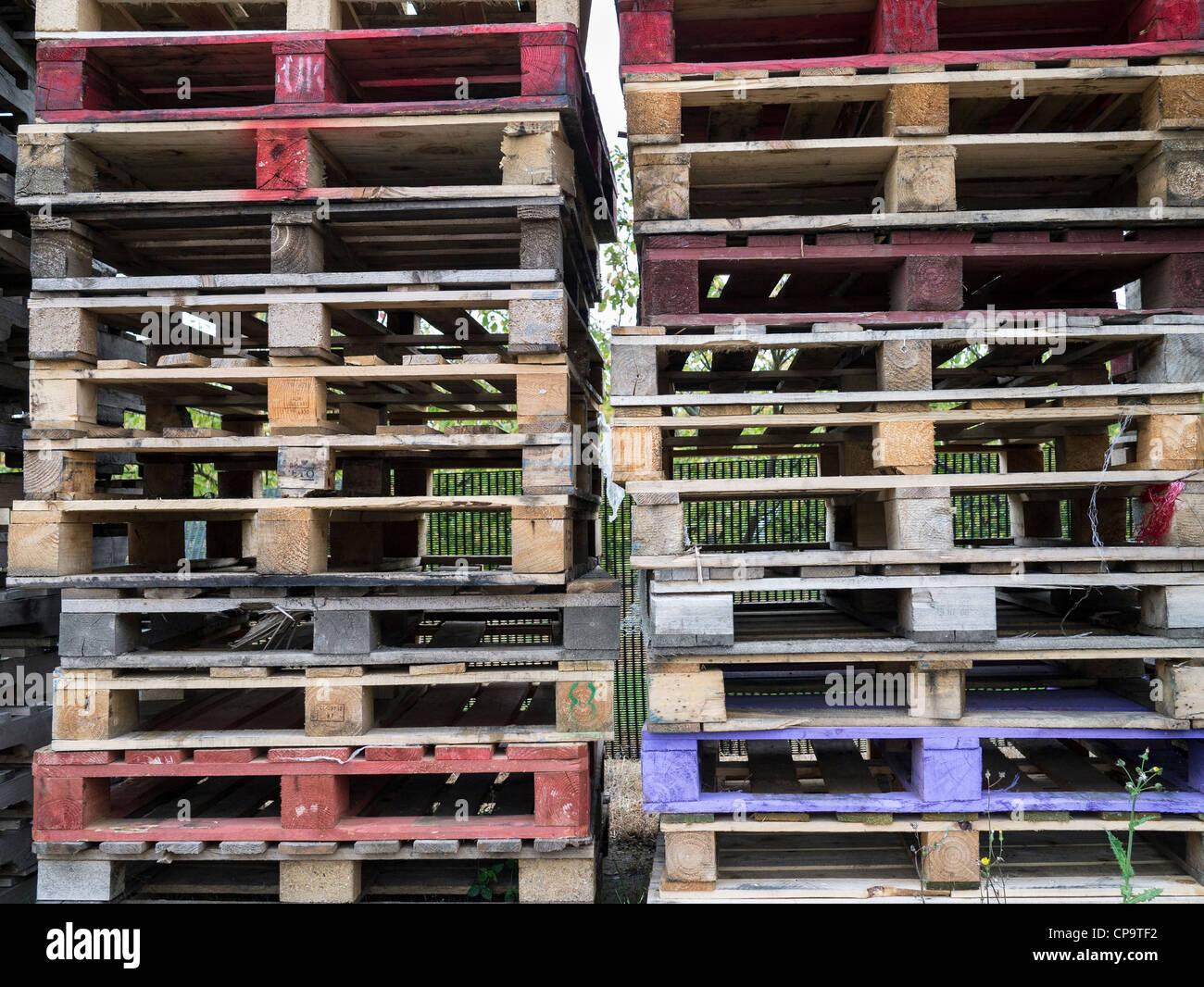 Stack of Wooden Pallets Stock Photo - Alamy