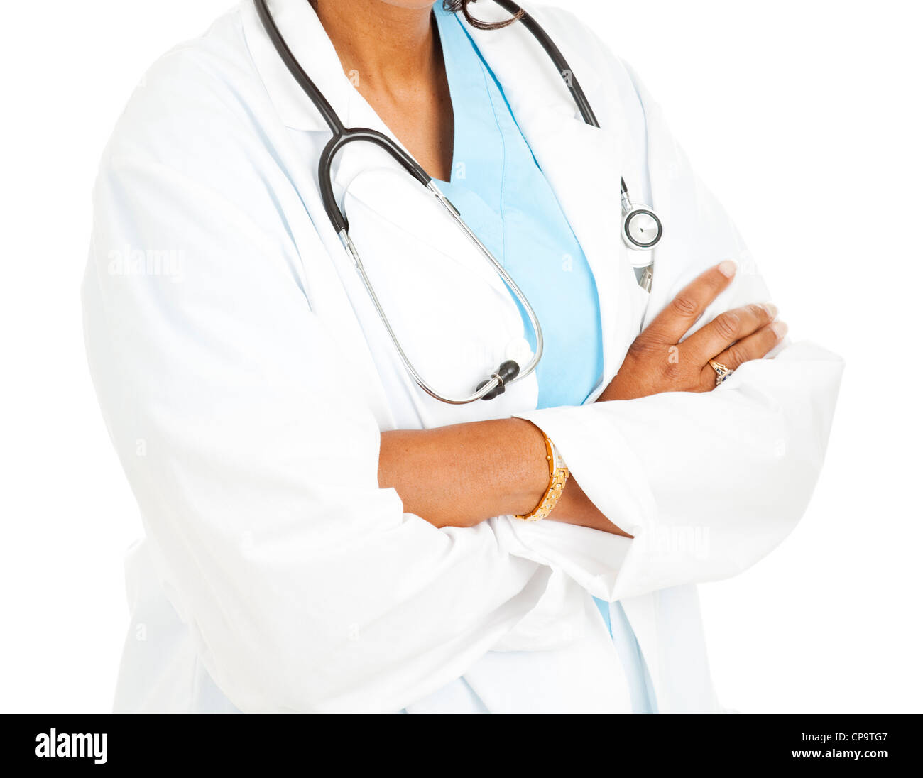 Ethnic, brown skinned female doctor on a white background Stock Photo ...