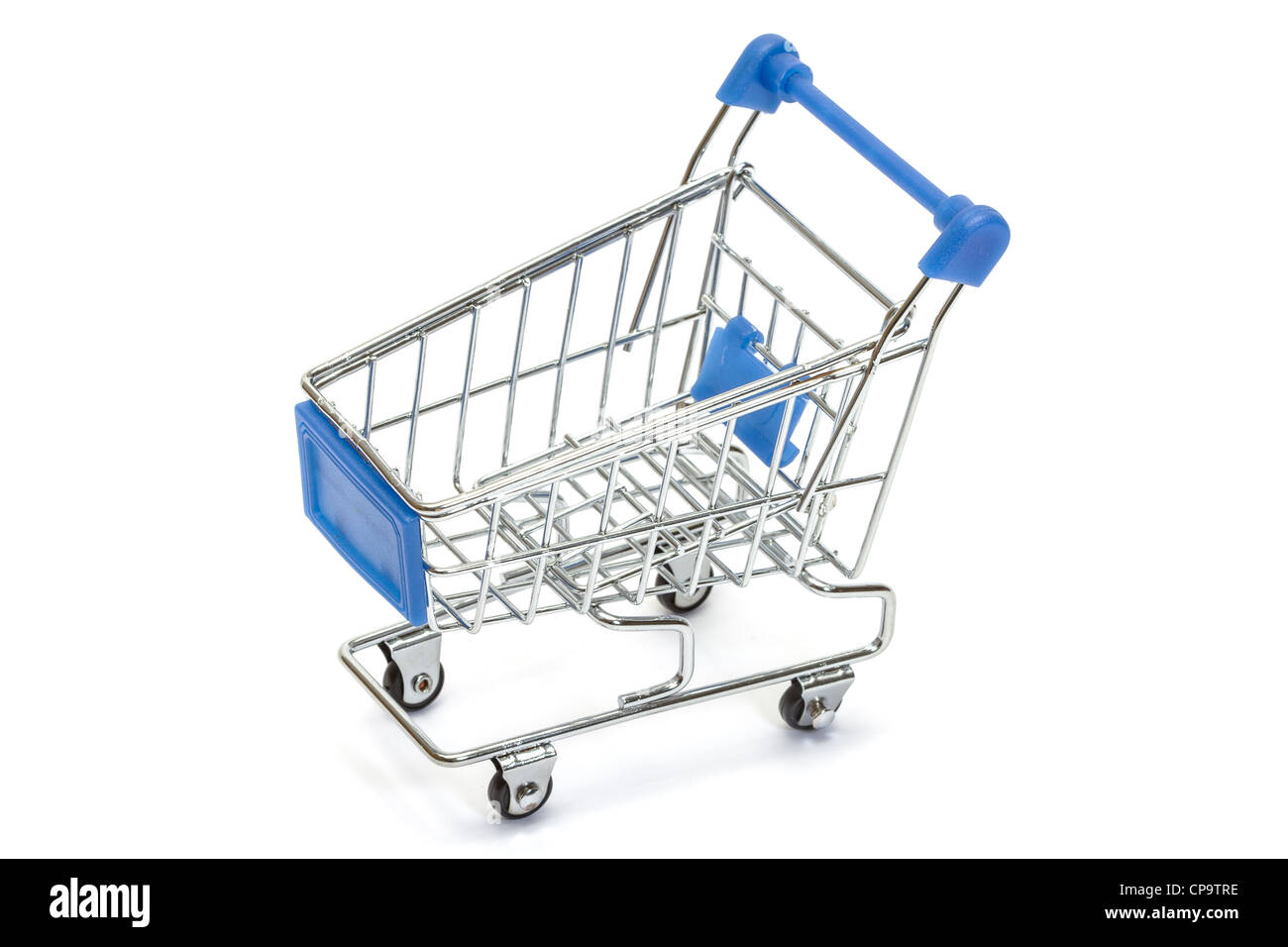 Blue shopping cart isolated on white background Stock Photo - Alamy