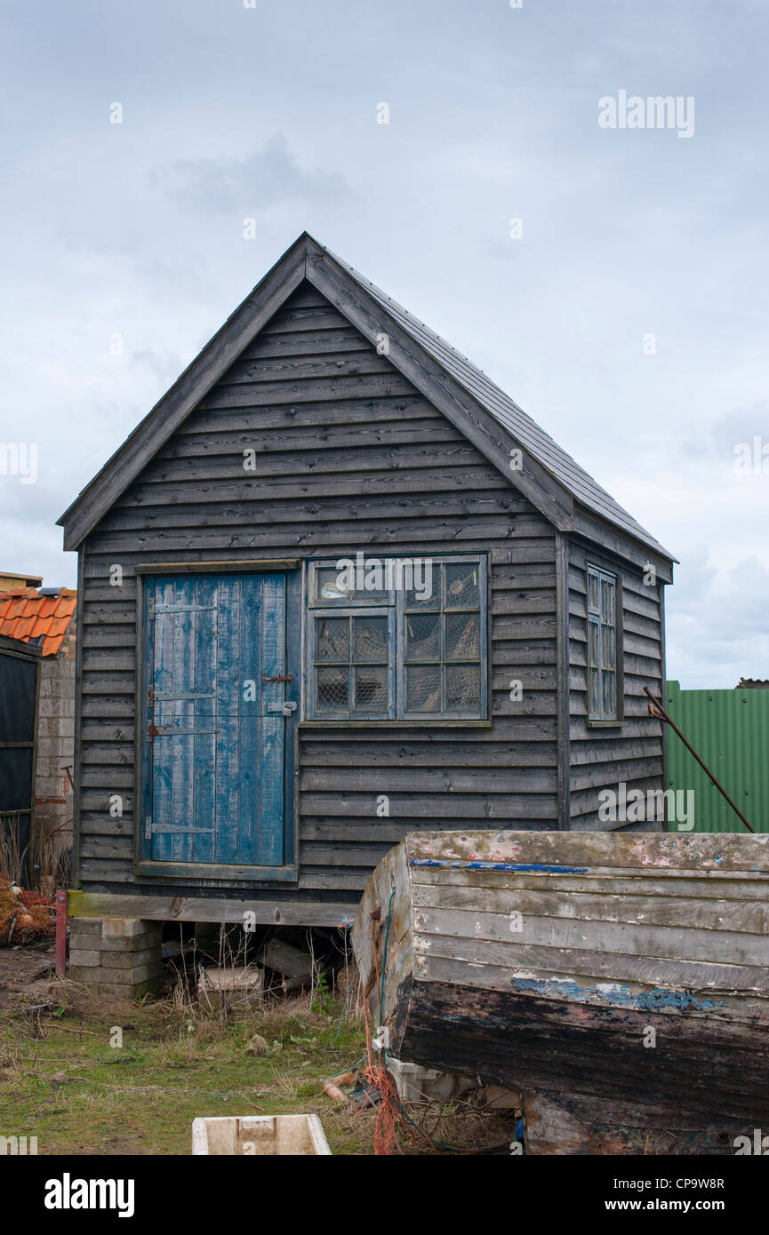 Fishing shed used by fishermen at Southwold harbour Suffolk UK Stock ...