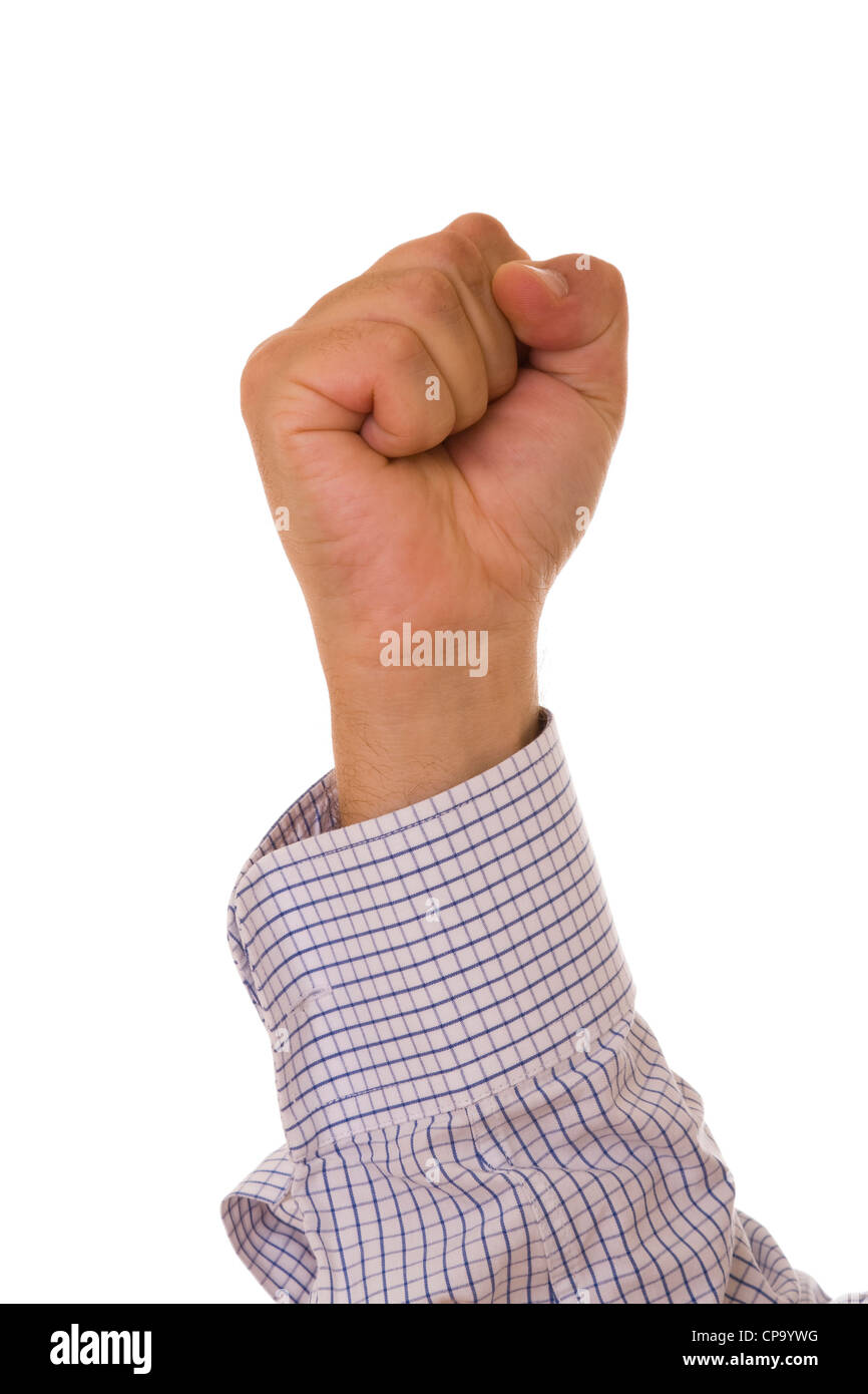 businessman hand making a fist gesture Stock Photo - Alamy