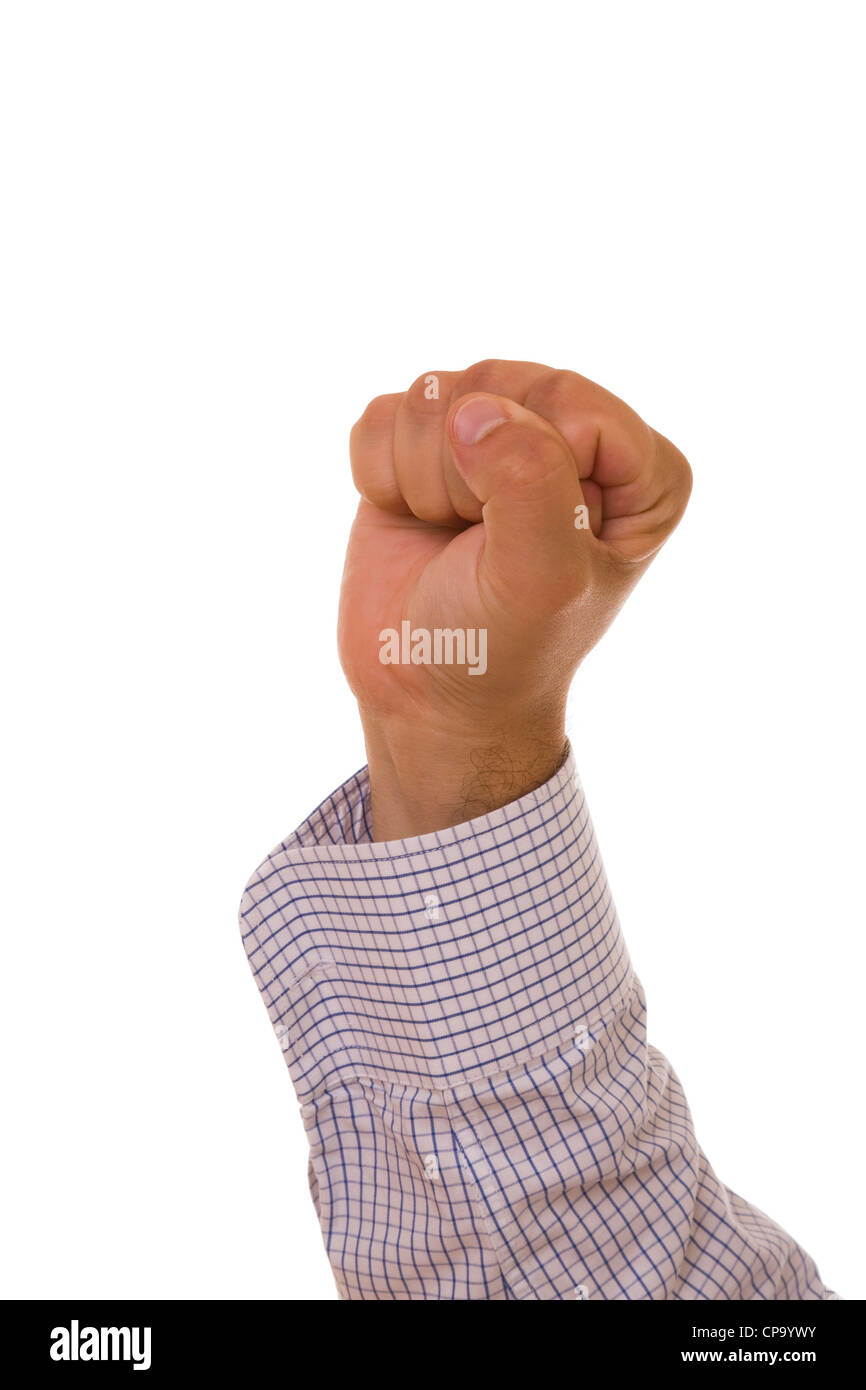 businessman hand making a fist gesture Stock Photo - Alamy