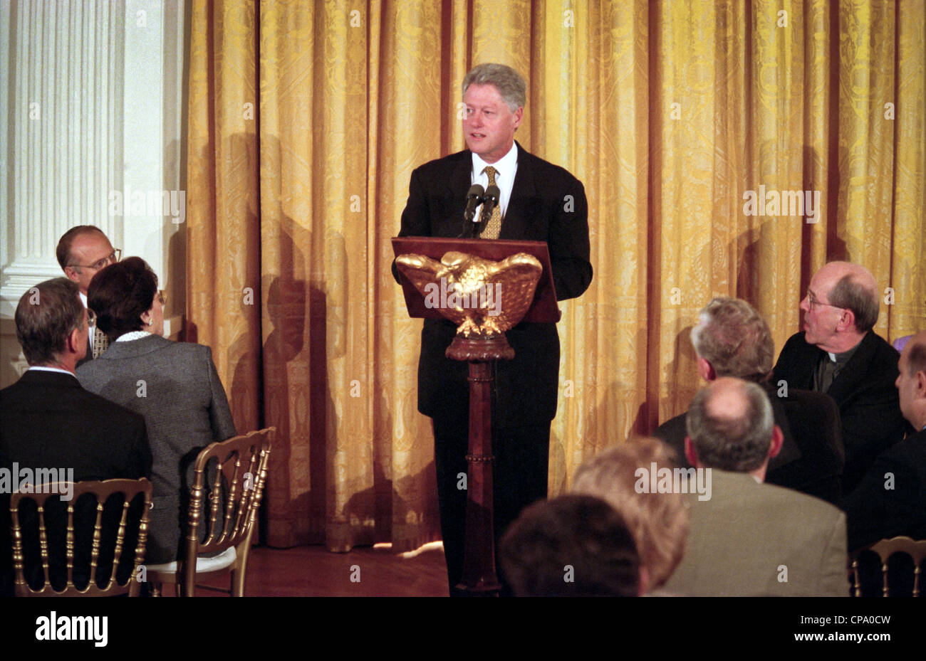 US President Bill Clinton speaks at the annual prayer breakfast in the ...