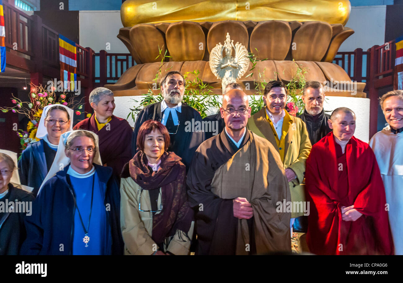 Paris, France, Interfaith Buddhist Festival, Group Portrait, French ...