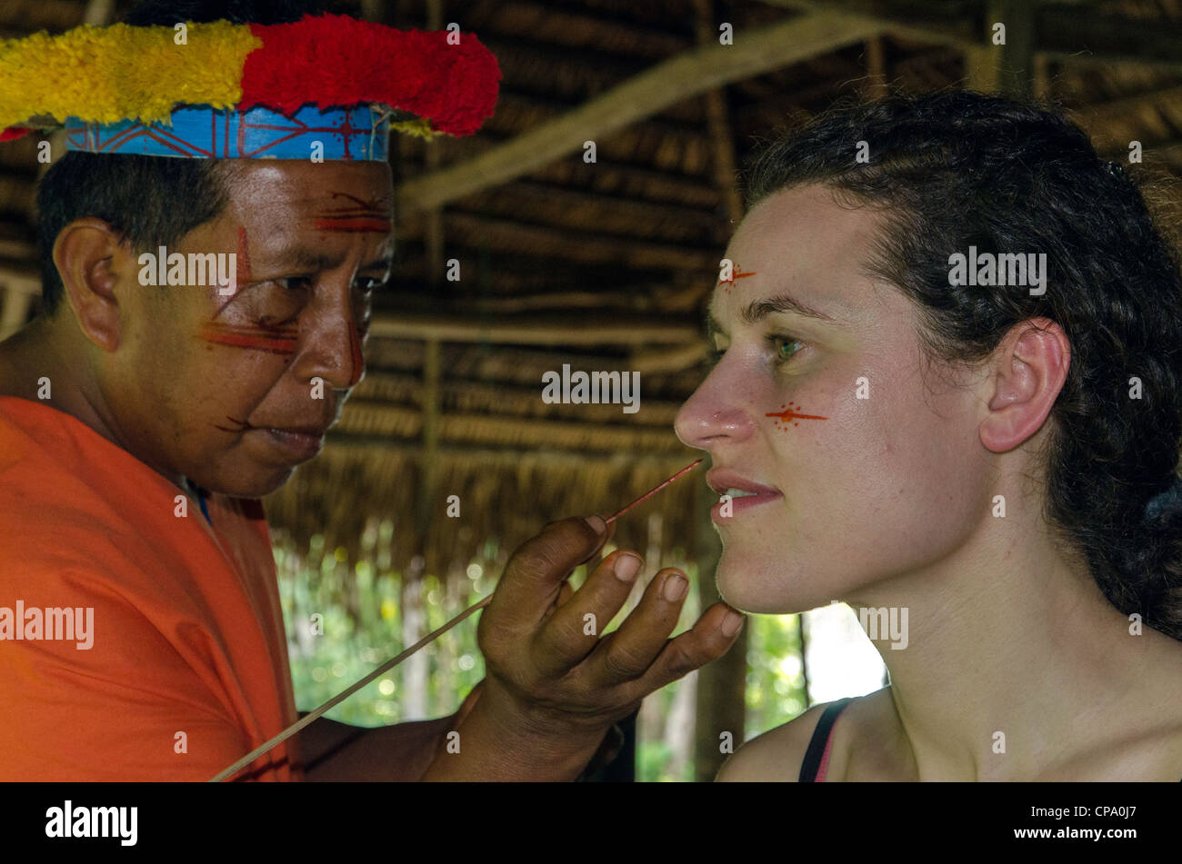 Secoya people Amazon basin Tierras Orientales Ecuador Stock Photo - Alamy