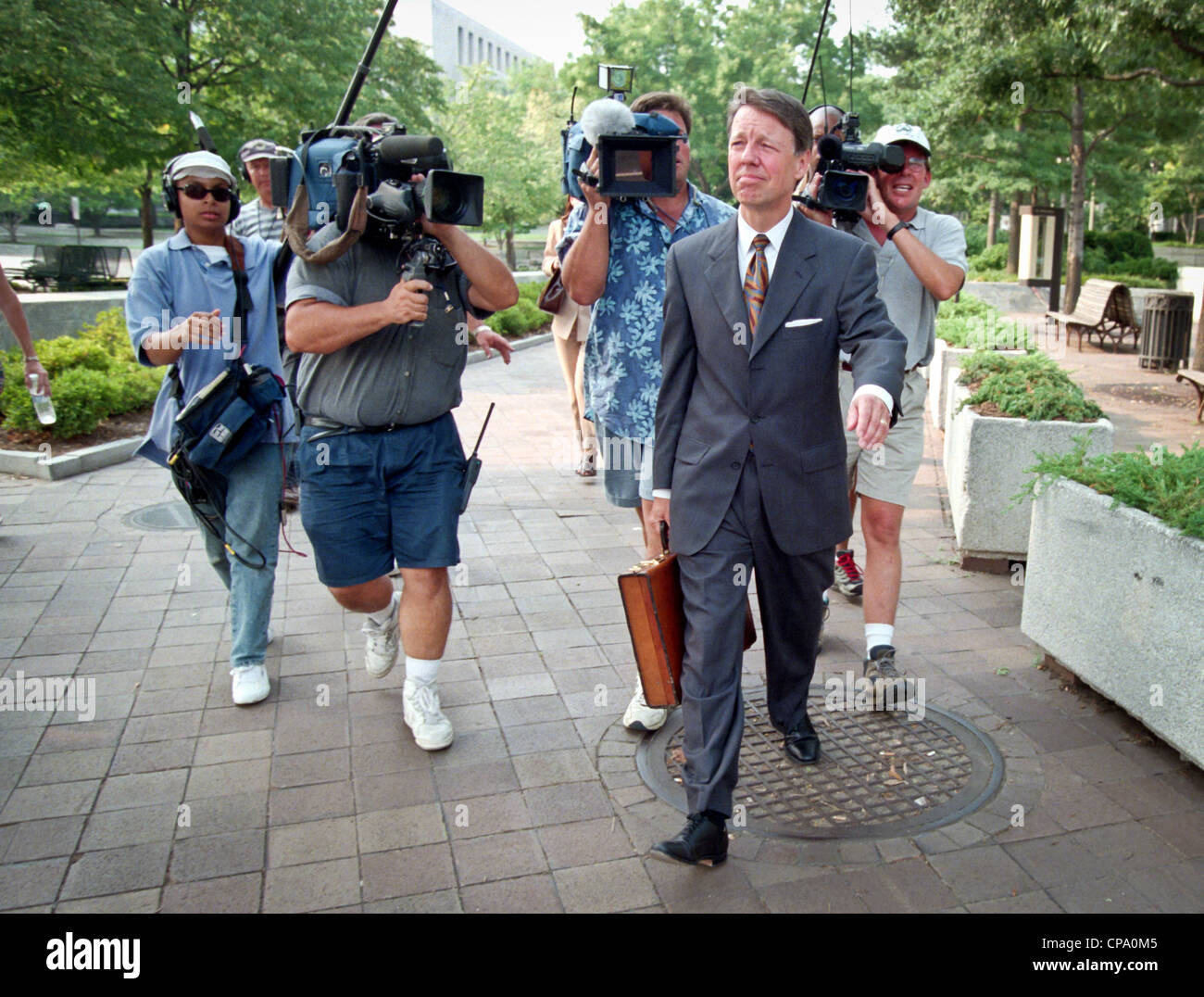 David Kendall, attorney for US President Bill Clinton, leaves the ...