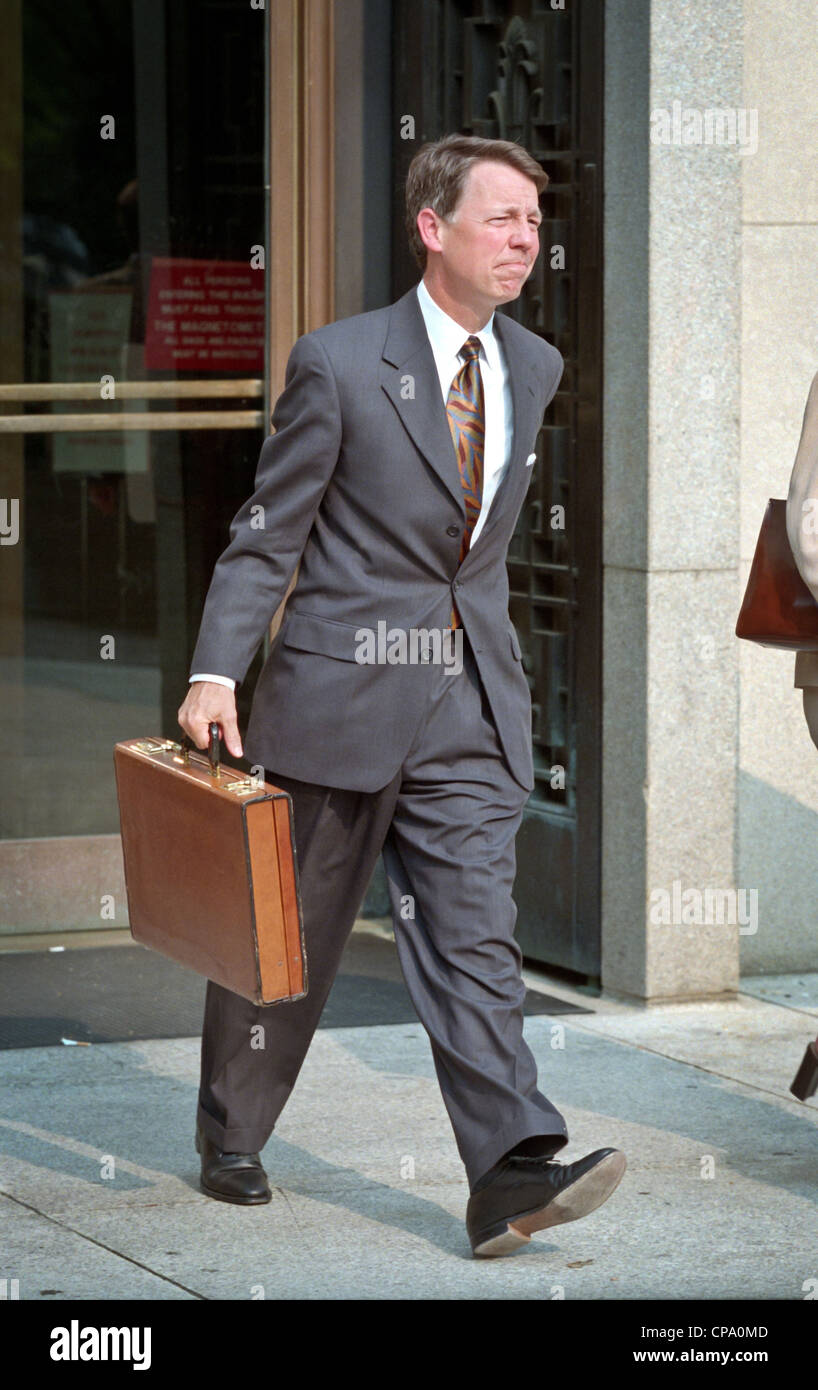 David Kendall, attorney for US President Bill Clinton, leaves the ...