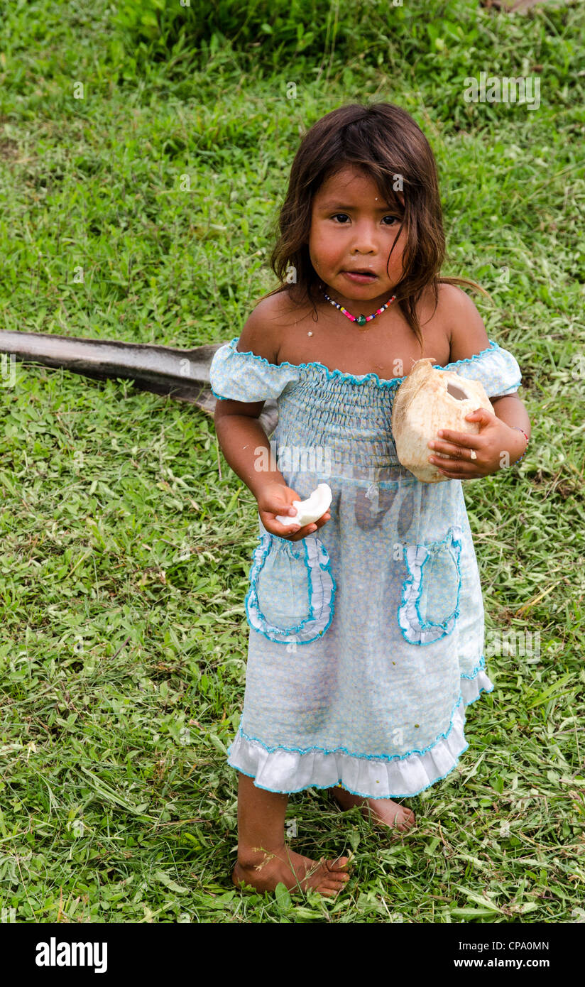 Secoya tribe at Secoya lodge Amazon basin alongside Aguarico river ...