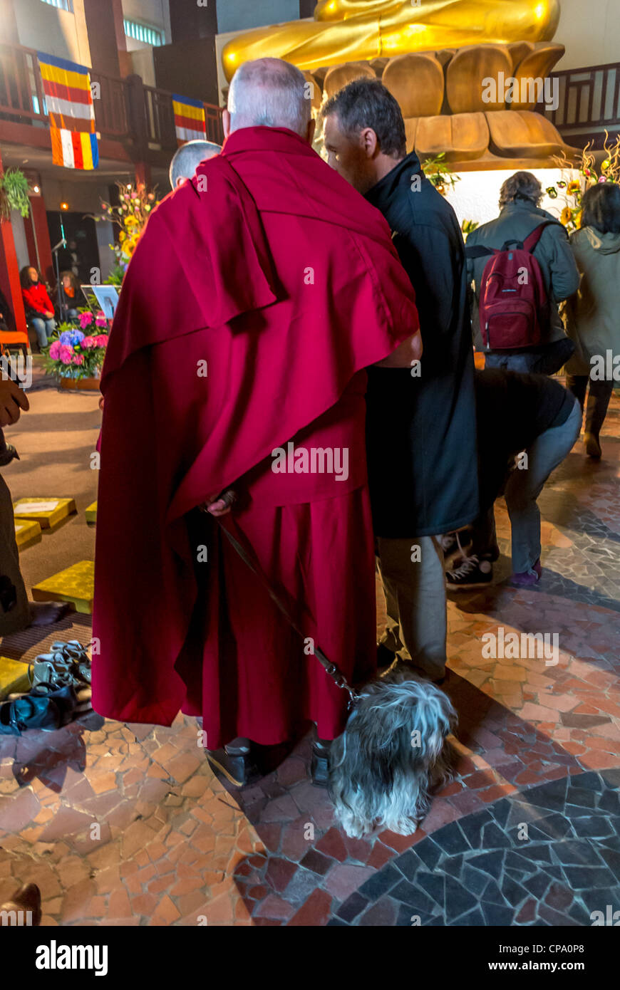 Paris, France, French Buddhist Monk at Religious Festival, Bois de ...