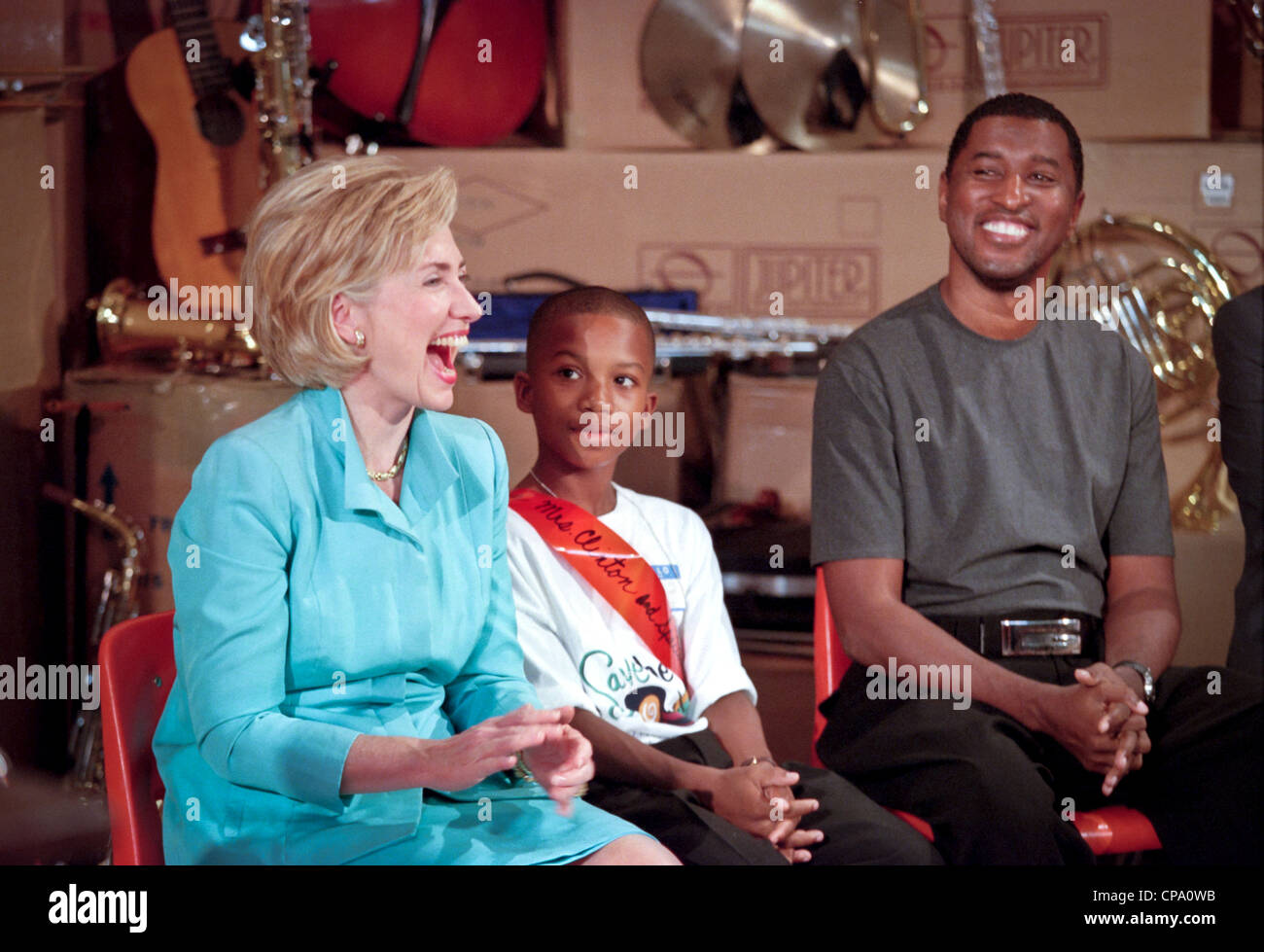 First lady Hillary Rodham Clinton with music producer Kenneth Babyface ...