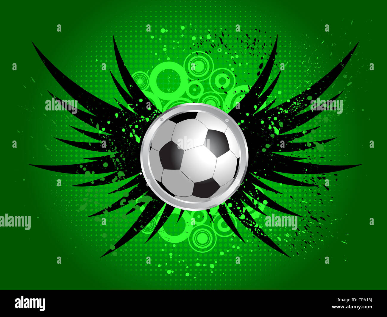 Football on a grunge style background with wings Stock Photo - Alamy