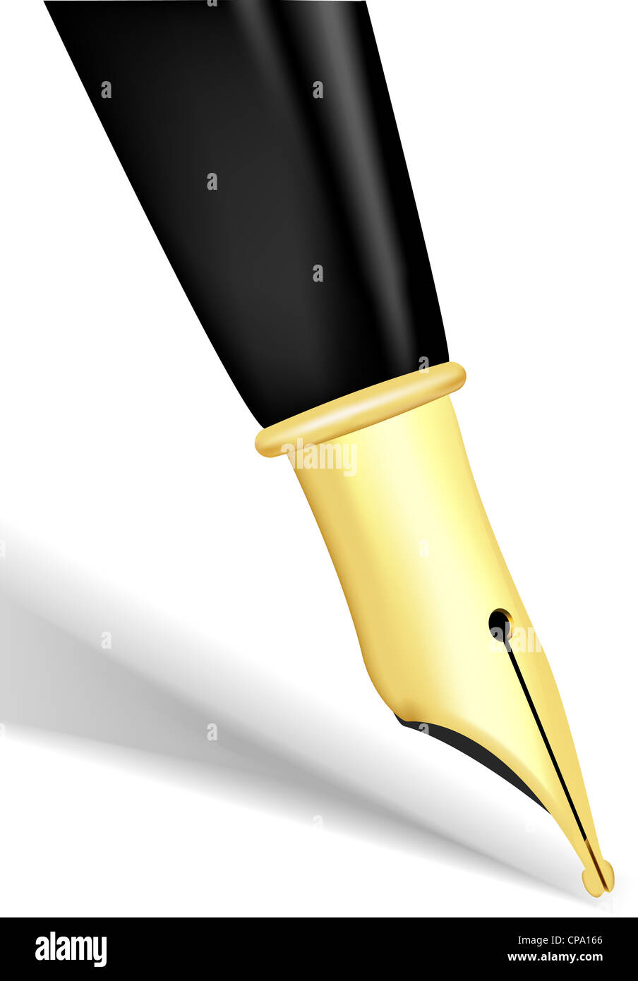 Close up of a gold nib of a fountain pen Stock Photo - Alamy
