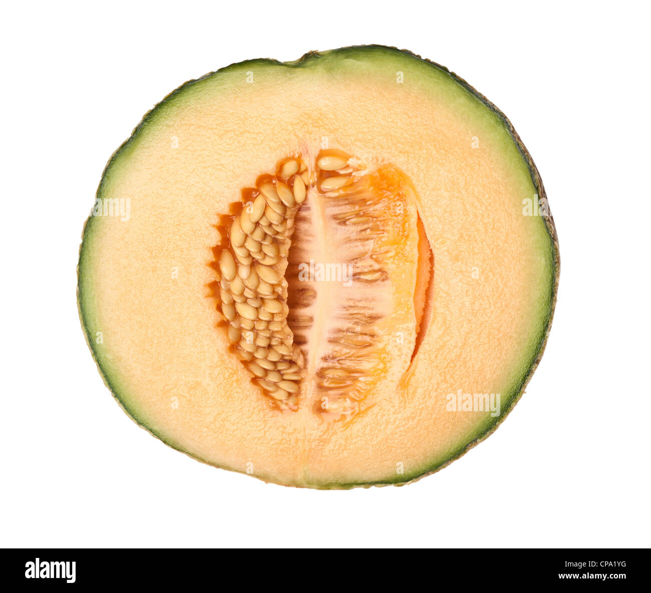 Cross section of a rockmelon isolated on white background Stock Photo ...