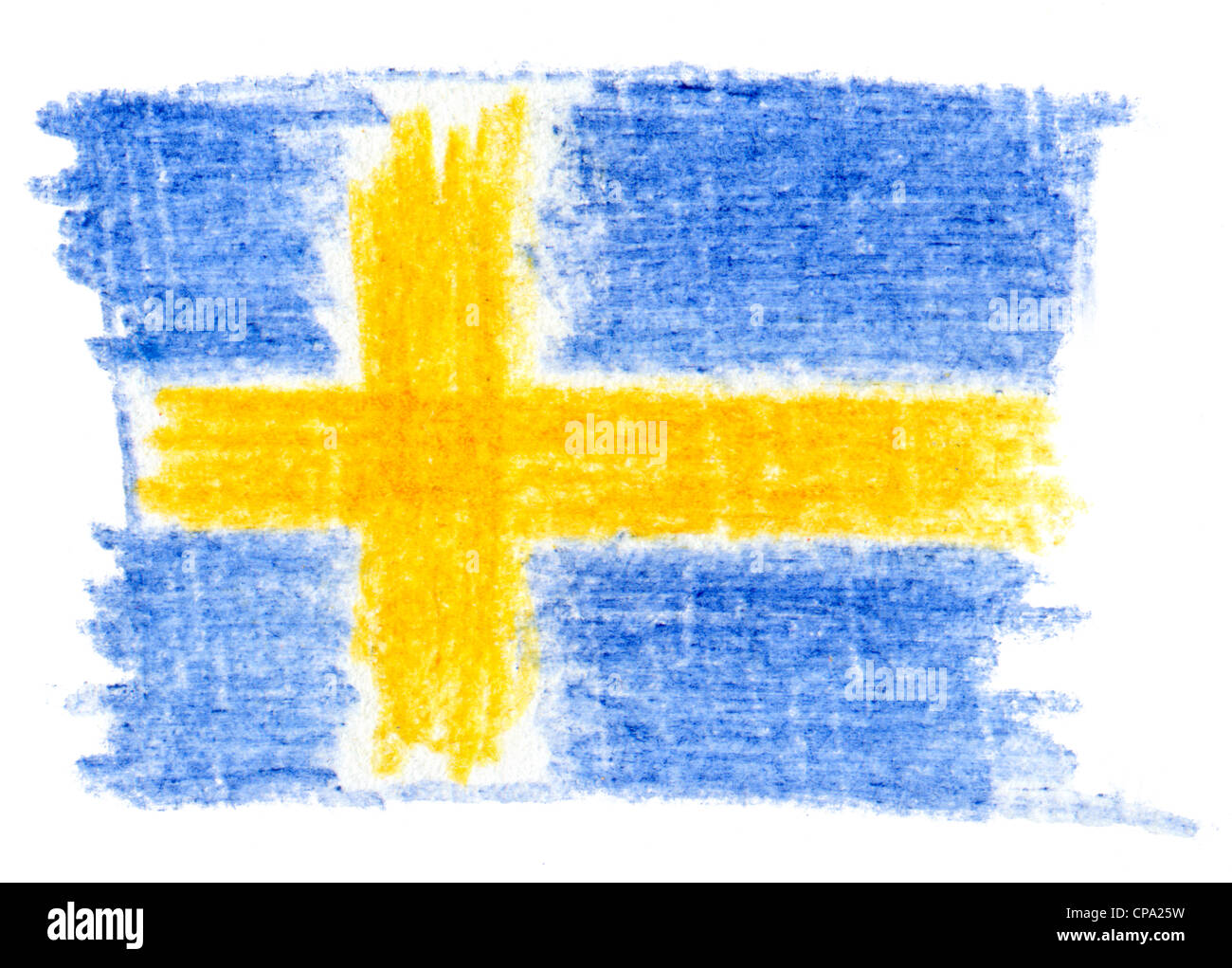 Flag of Sweden, pencil drawing Stock Photo - Alamy