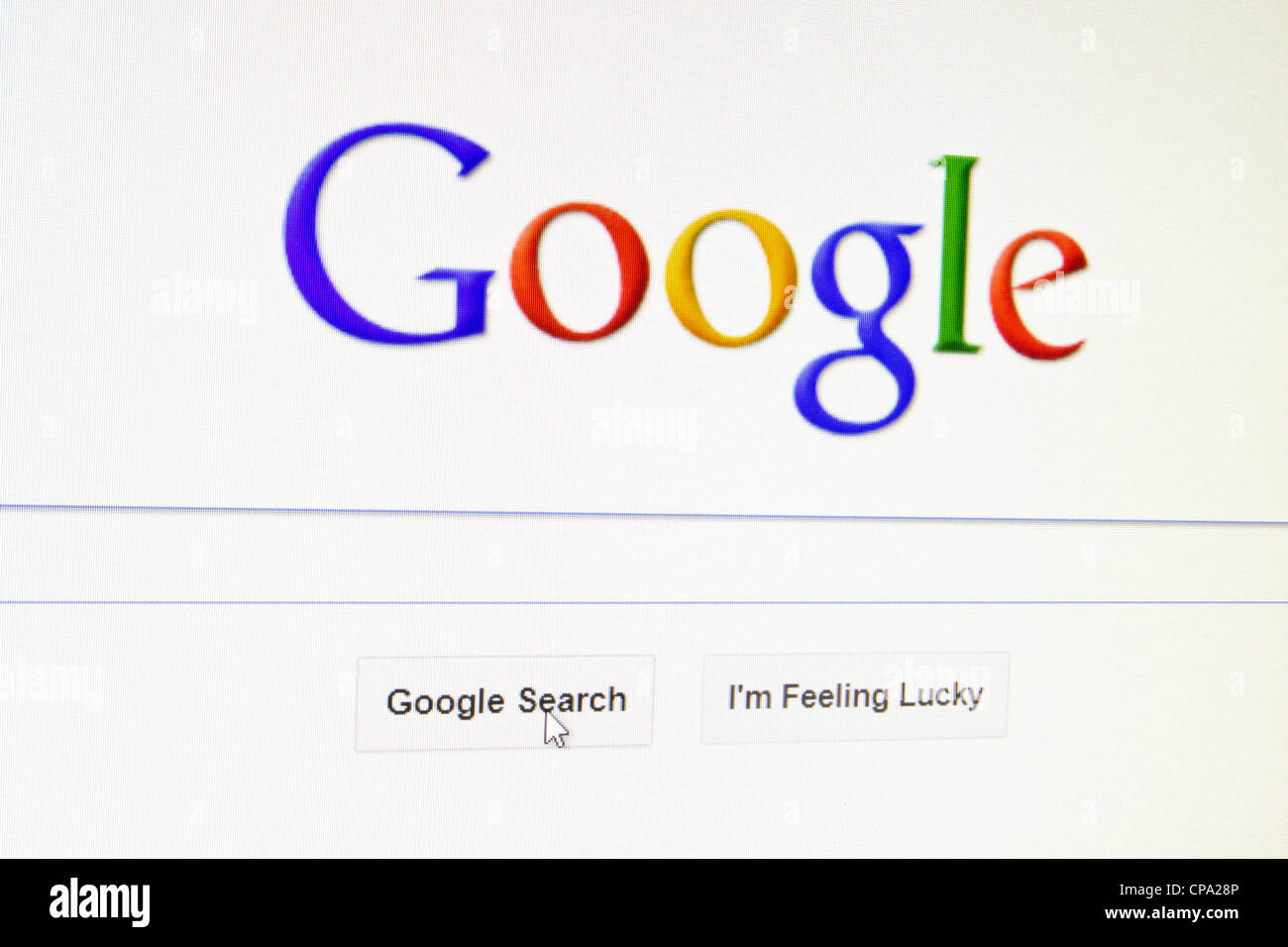 Google website display on computer screen Stock Photo - Alamy