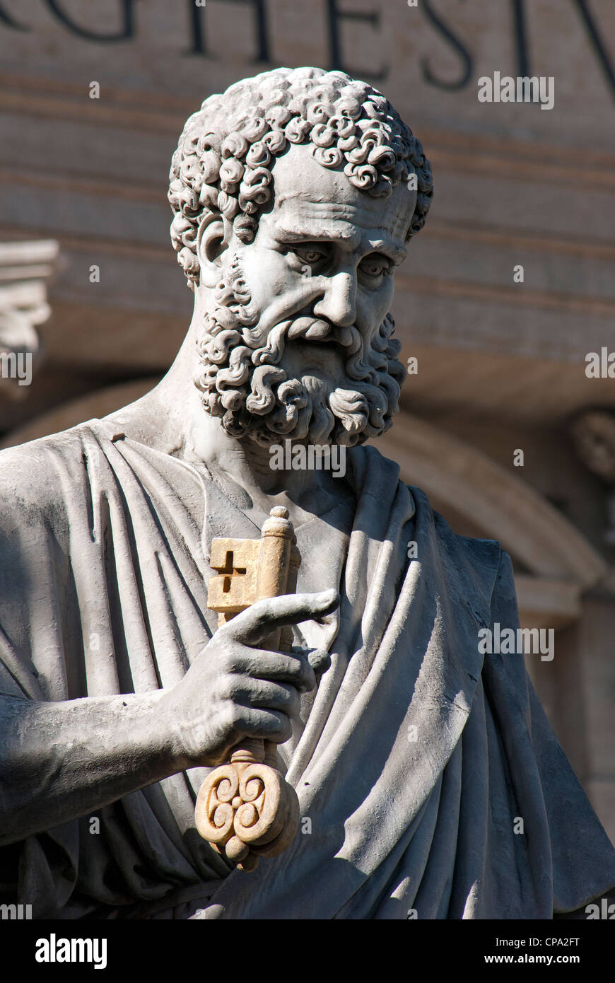 Detail of Saint Peter's Statue Holding Key to Heaven. Saint Peter's ...