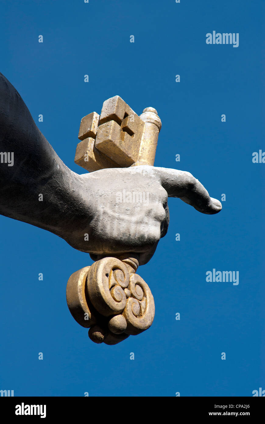 Detail of Saint Peter's Statue Holding Key to Heaven. Saint Peter's ...