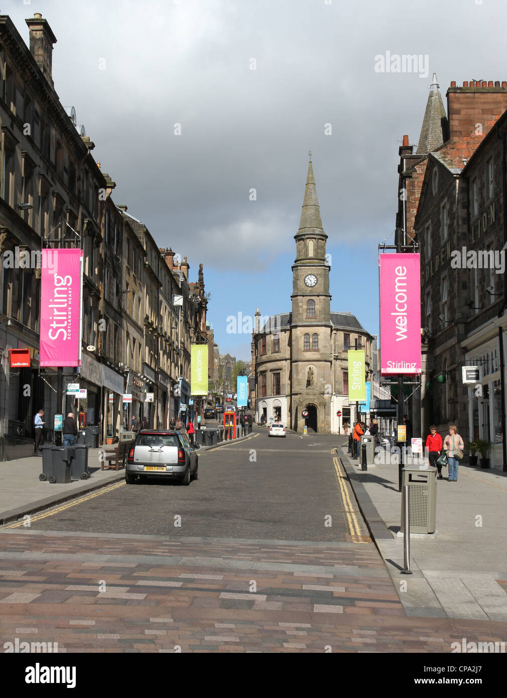 Stirling street scene Scotland April 2012 Stock Photo - Alamy