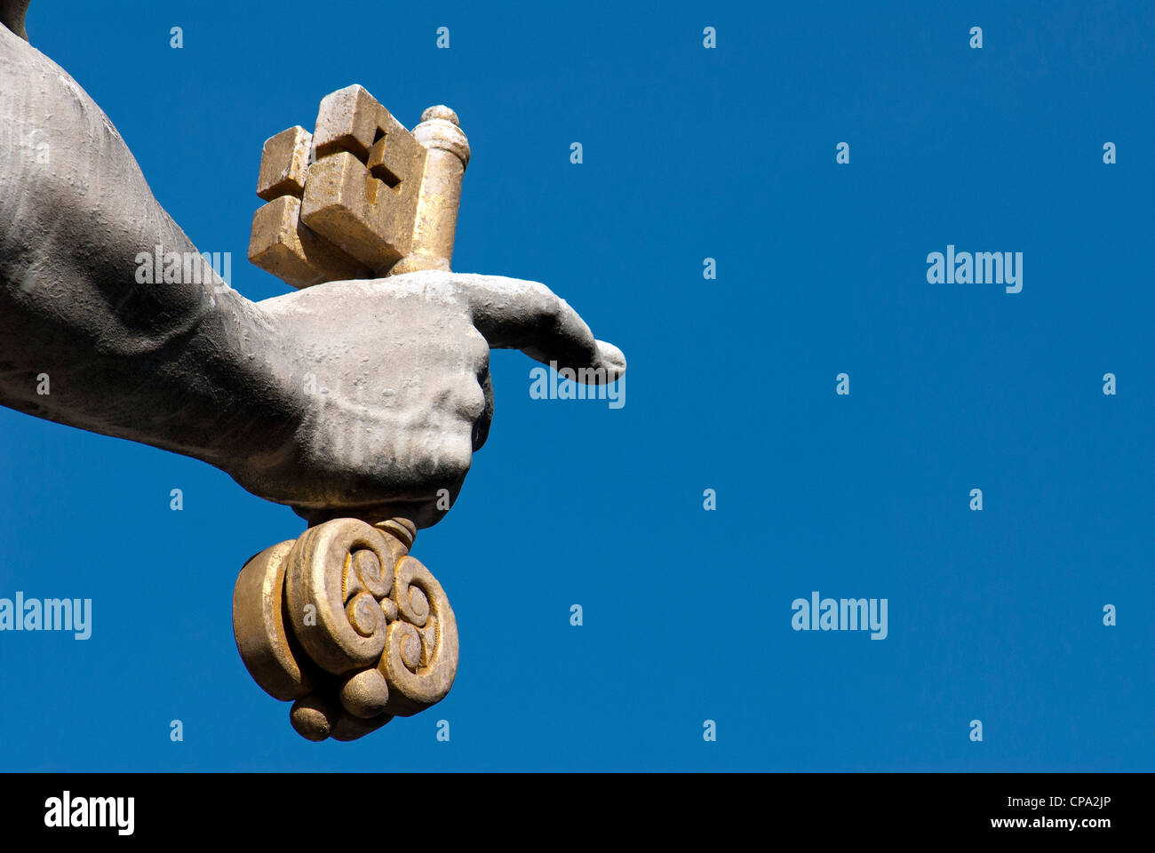 Detail of Saint Peter's Statue Holding Key to Heaven. Saint Peter's ...
