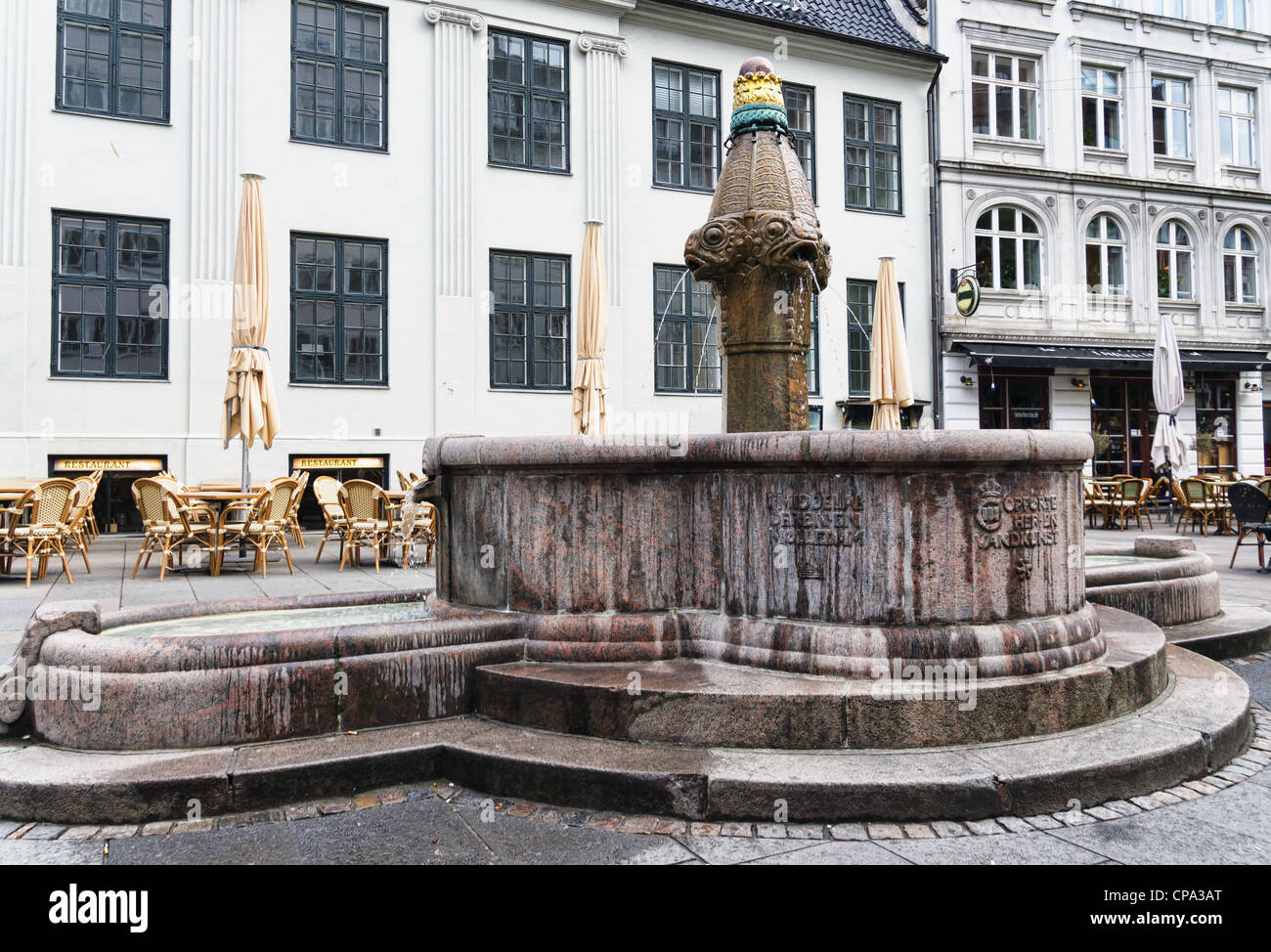 Vandkunsten, fountain in the centre Copenhagen Stock Photo - Alamy