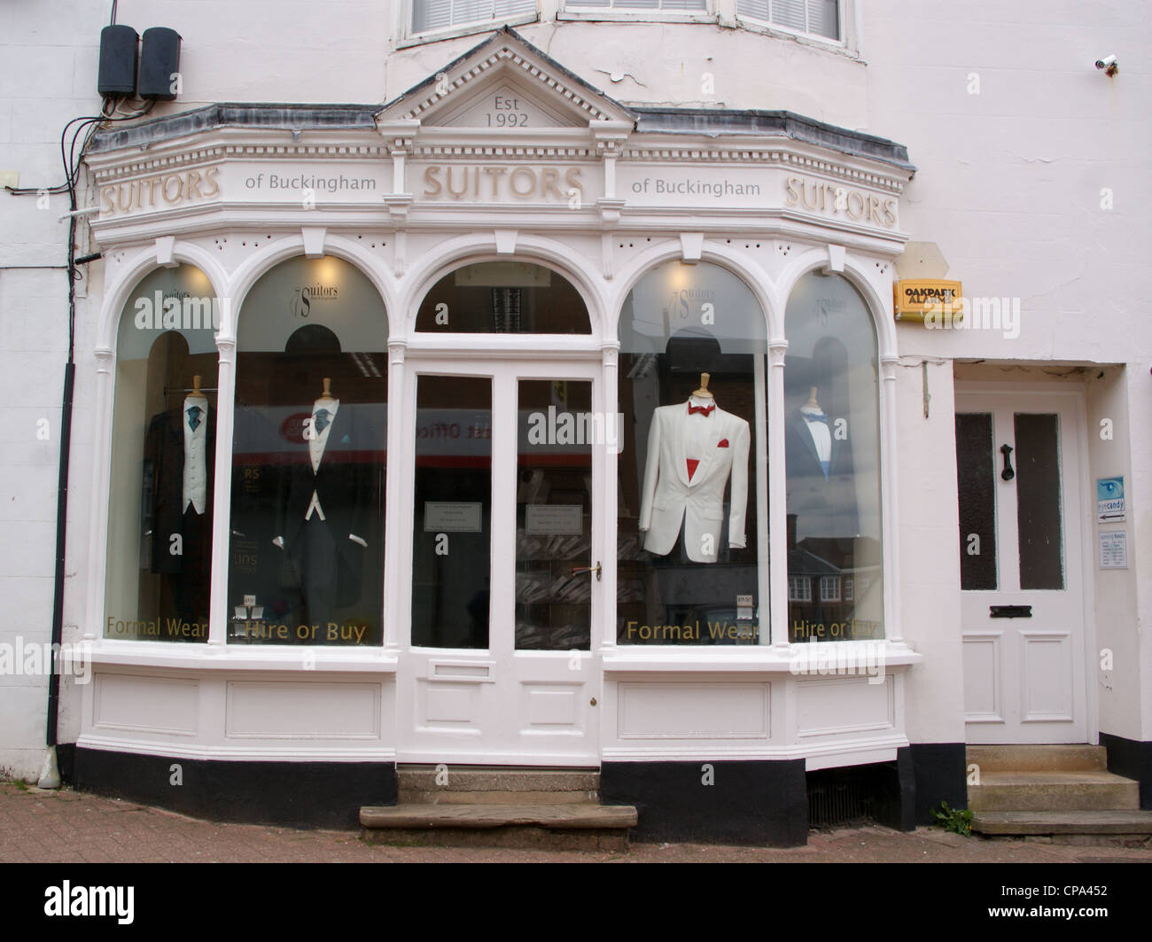 Georgian wooden shop front of Suitors tailors, Buckingham ...