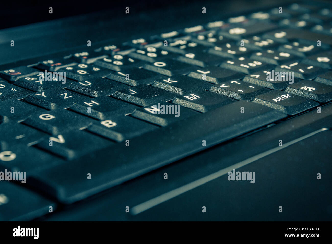 close up of toned laptop keyboard with shallow focus Stock Photo - Alamy
