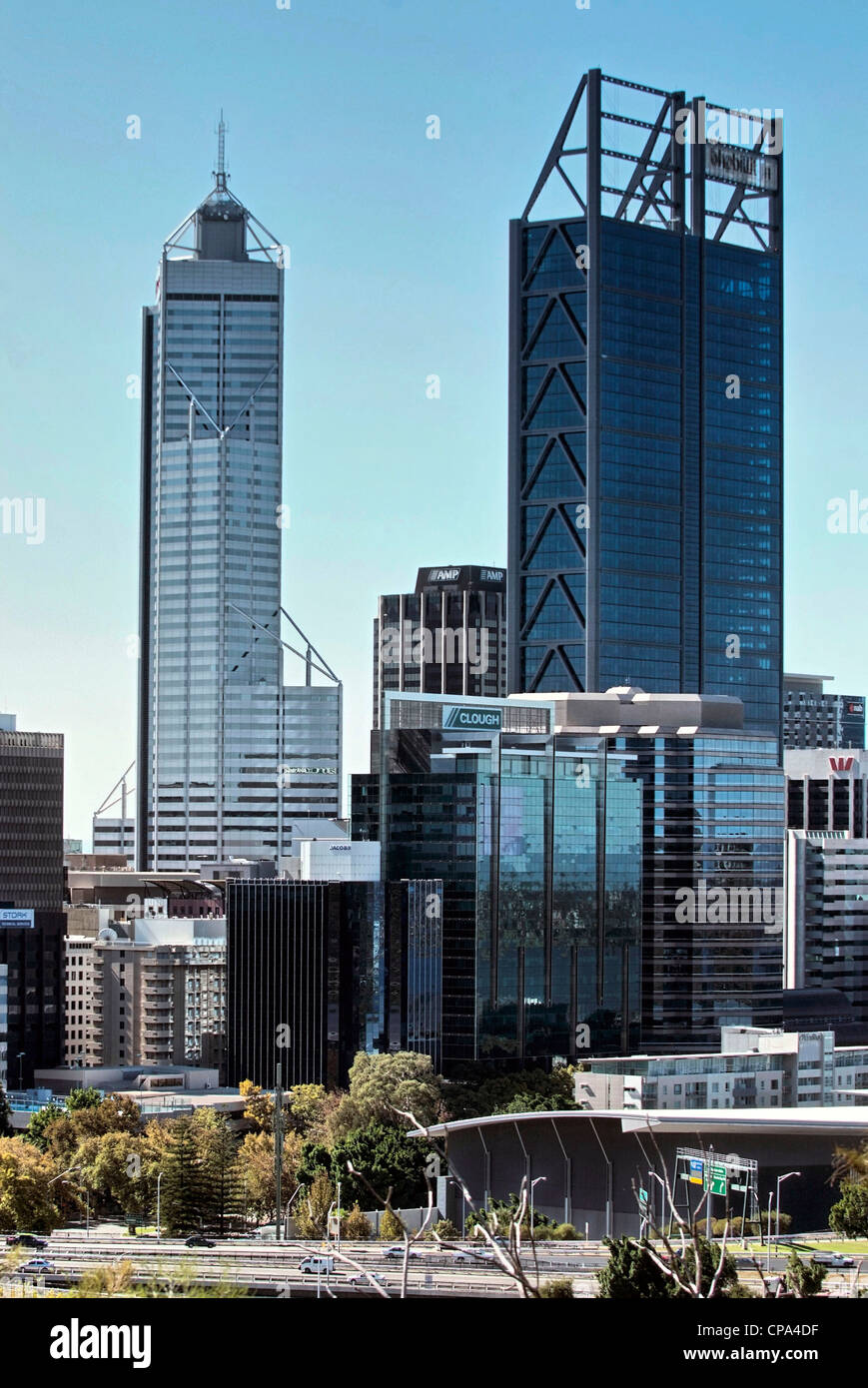 AUSTRALIA Western Australia Perth skyline. Central Business District ...