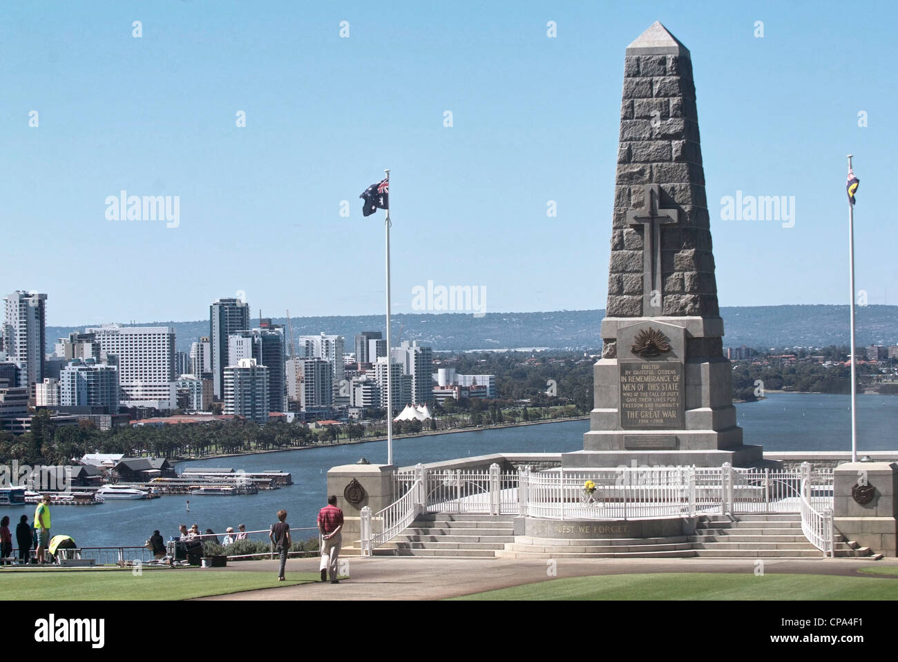 AUSTRALIA Western Australia Perth skyline. State War Memorial, Kings ...