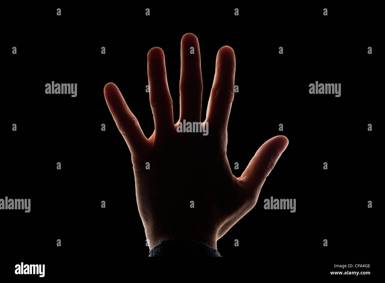 open male hand on black background Stock Photo - Alamy