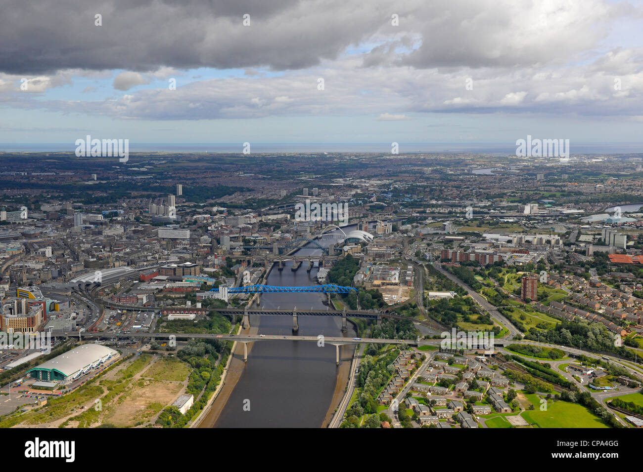 Aerial View of Newcastle and Gateshead Stock Photo - Alamy
